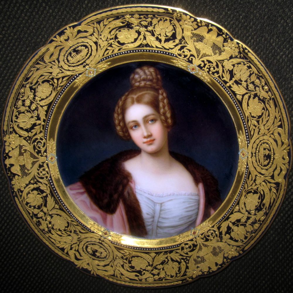 Royal Vienna Heubach portrait plate Caroline von Holnstein after ...