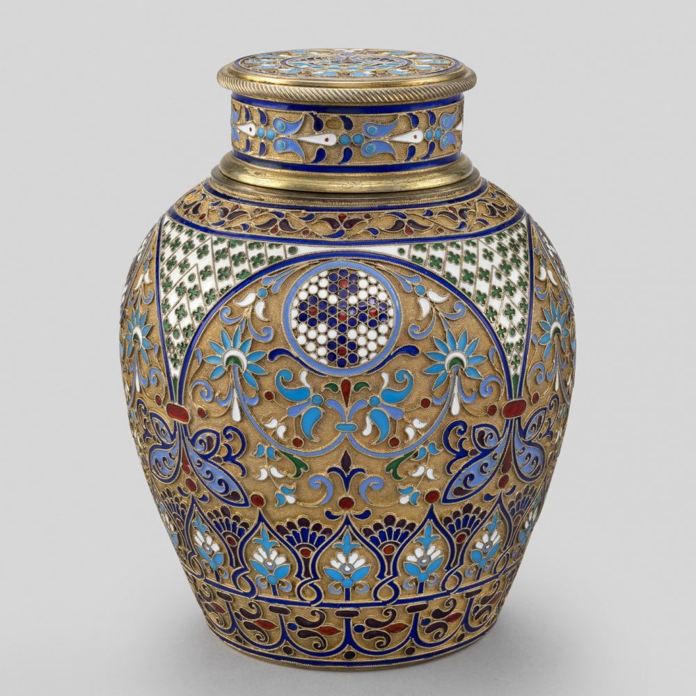 Russian silver enamel Tea Caddy by Antip Kuzmichev for Tiffany – AntiqueRef