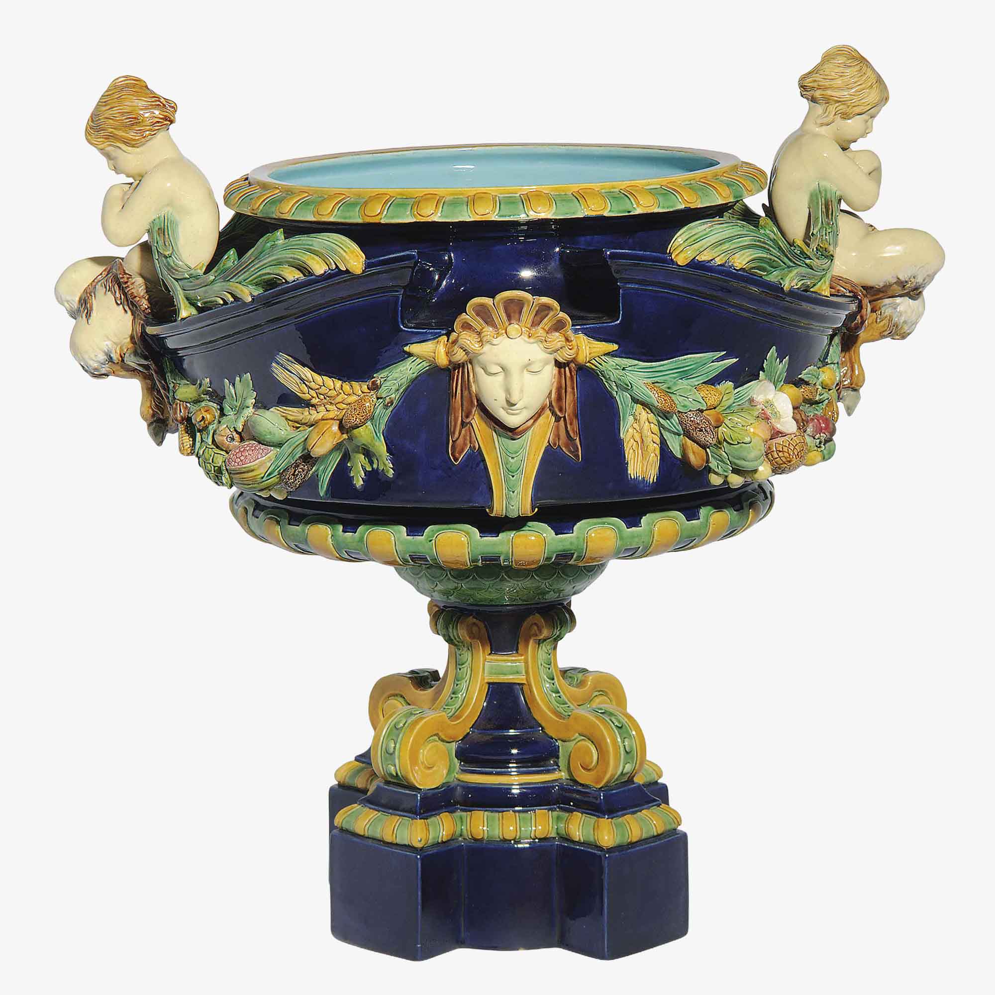 Minton 1340 Majolica Jardiniere – AntiqueRef