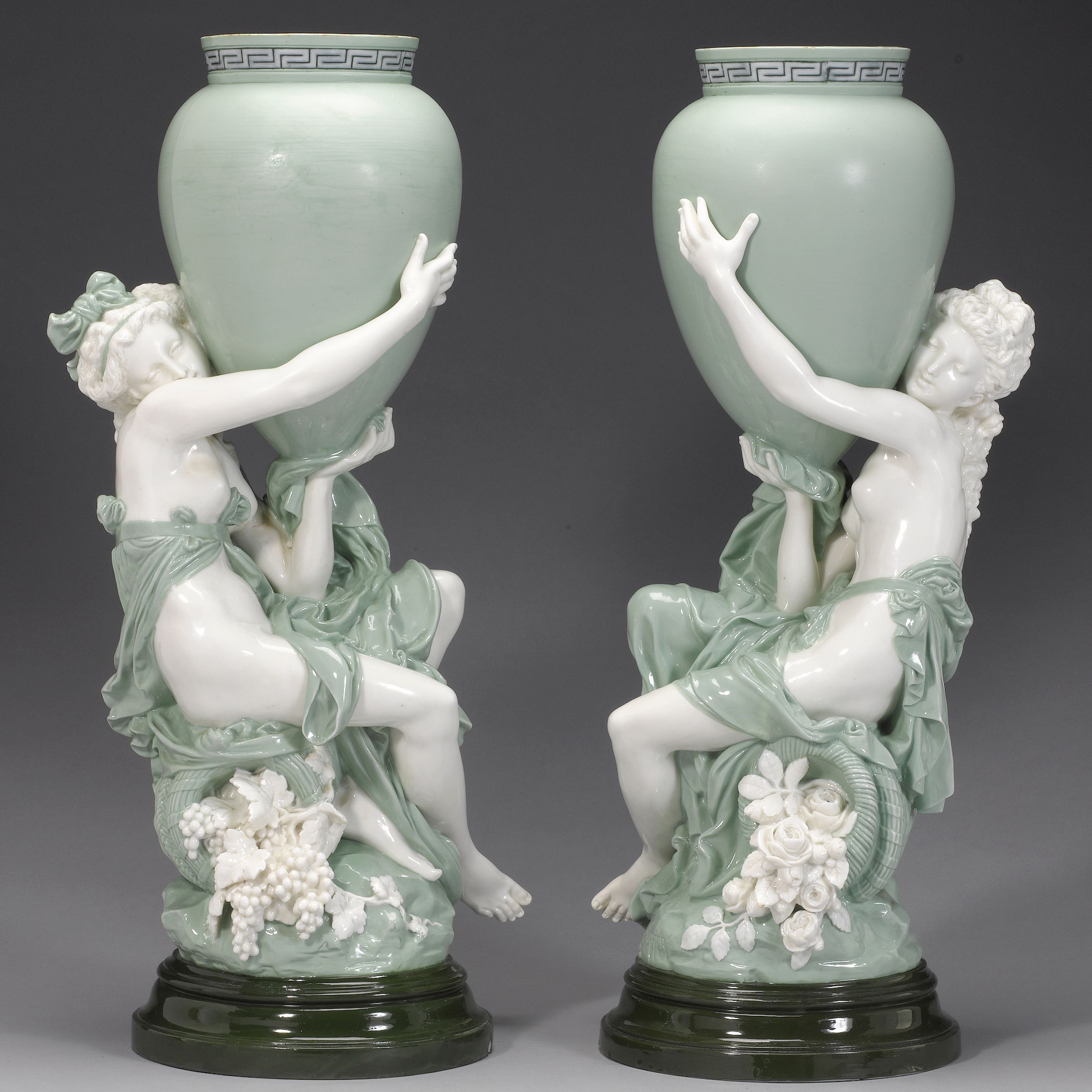 Minton 1760 & 1761 Celadon figures by Carrier-Belleuse – AntiqueRef